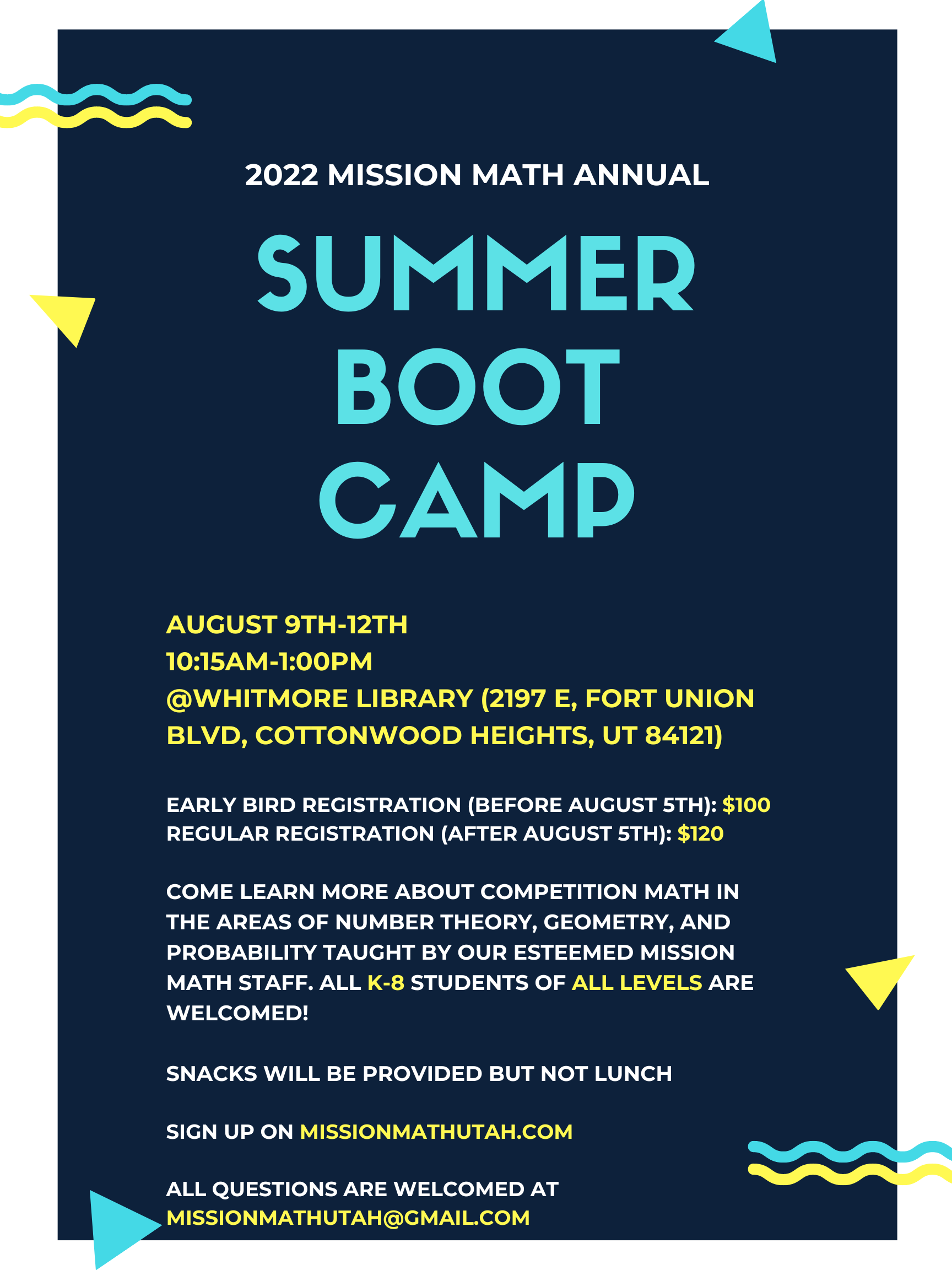 2022 Summer Boot Camp | Mission Math Utah