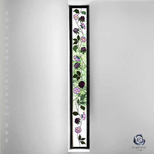 Brambles Design Stained Glass Window 24 X 194,5 cm | Euphoric Image