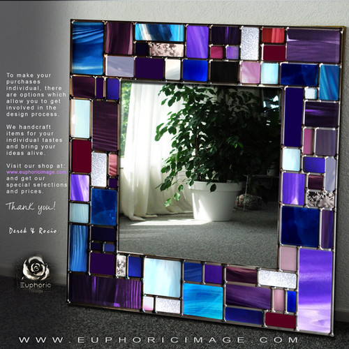 Mosaic Design Lead Overlay Stained Glass Mirror | Euphoric Image