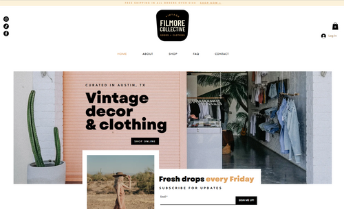 'Filmore Collective' Wix Template Design | starlingmemory