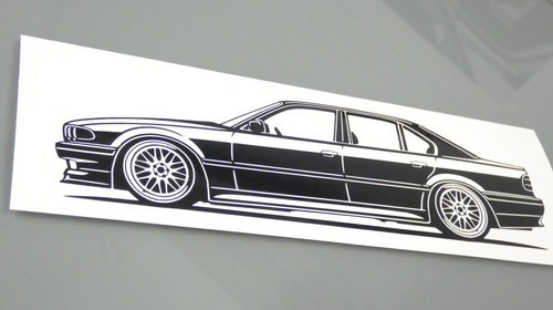 BMW E38 tuning Aufkleber Sticker Silhouette schwarz | STiCKAR. automotive
