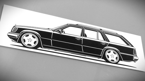 Mercedes W124 S124 TE tuning Sticker Aufkleber Silhouette schwarz ...