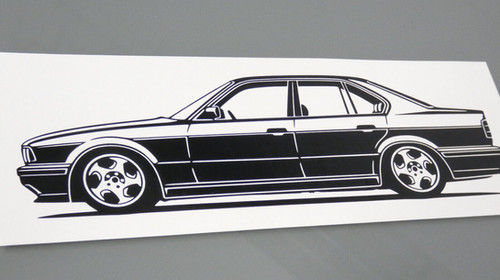 BMW E34 M5 Aufkleber Sticker Silhouette schwarz | STiCKAR. automotive