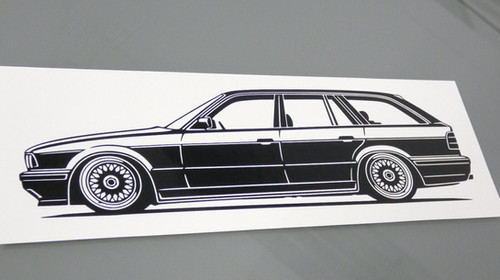 BMW E34 Touring tuning Aufkleber Sticker Silhouette | STiCKAR. automotive
