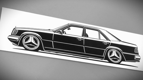 Mercedes W124 tuning Aufkleber Sticker Silhouette schwarz | STiCKAR!