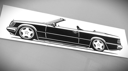 Mercedes W124 CE Cabrio Sticker Aufkleber Silhouette schwarz | STiCKAR ...