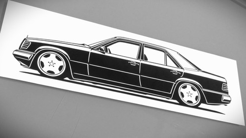 Mercedes W124 200E-400E Aufkleber Sticker Silhouette | STiCKAR. automotive