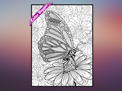 Butterfly coloring poster (now in two sizes). | Color Bigger