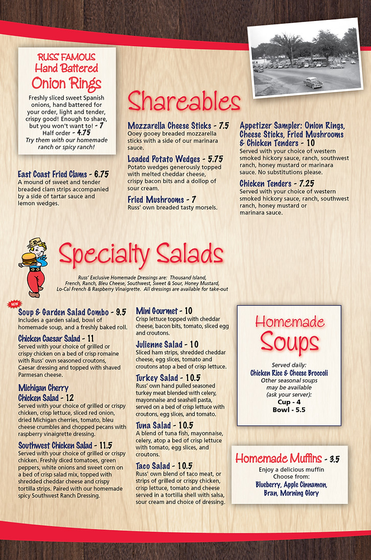 Lunch & Dinner Menu | russ-restaurant
