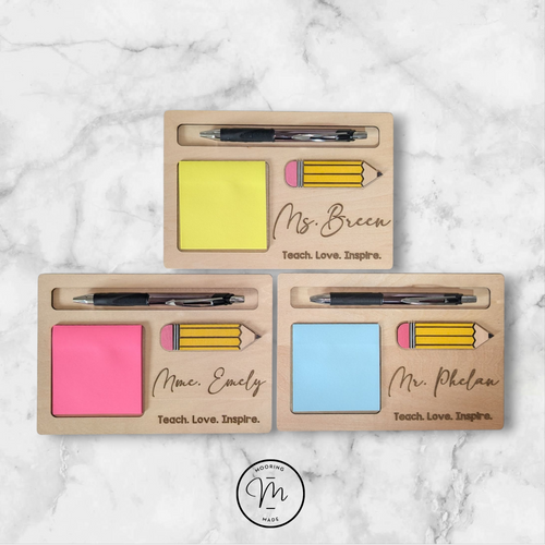 Personalized Teacher Sticky Note Holder | Mooring Made