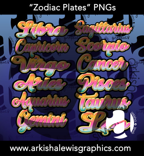 Zodiac Plates | ArkishaLewisGraphics