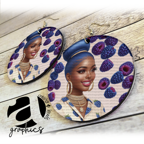 Blue Raspberry Woman | ArkishaLewisGraphics