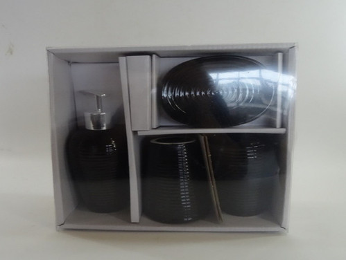 Porcelain Bathroom Set - Black | Siya Trading Limited