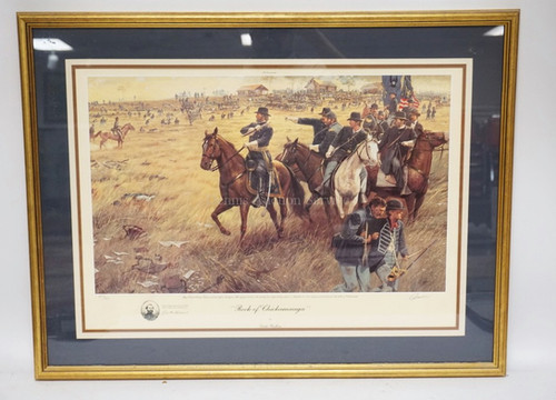 DALE GALLON PENCIL SIGNED CIVIL WAR SCENE PRINT TITLED *ROCK OF ...