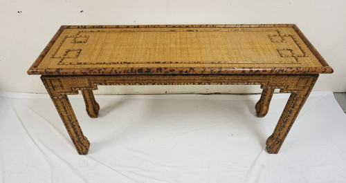 ASIAN BAMBOO TABLE MEASURING 54 INCHES WIDE AND 28 INCHES HIGH ...