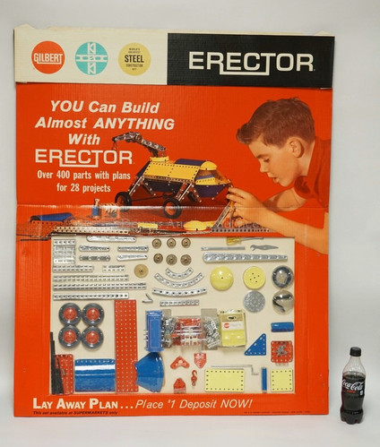 VINTAGE GILBERT ERECTOR SET STORE DISPLAY SET #17022. OVER 400 SEALED ...