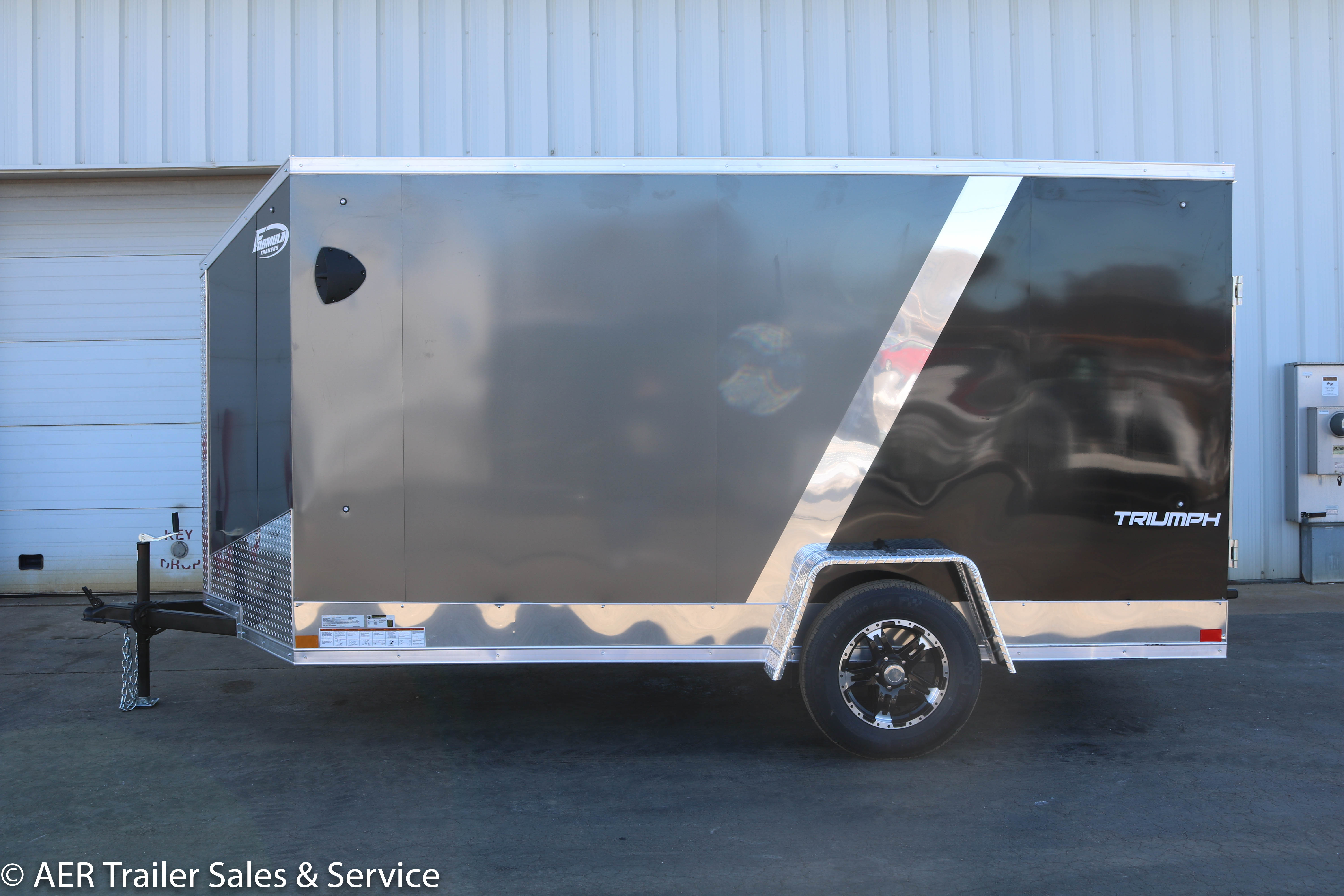 Triumph 6x12, Char/Blk, Ramp | AER Trailer Sales