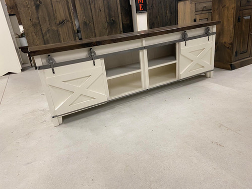 Amish Low Sliding TV Console/ Bench- Multiple Sizes | Lucan Architectural