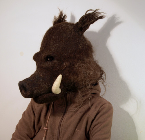 Wild boar mask | thead-felt