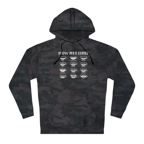 Know Your Coffee - Camo Hoodie | Barista Source LLC.