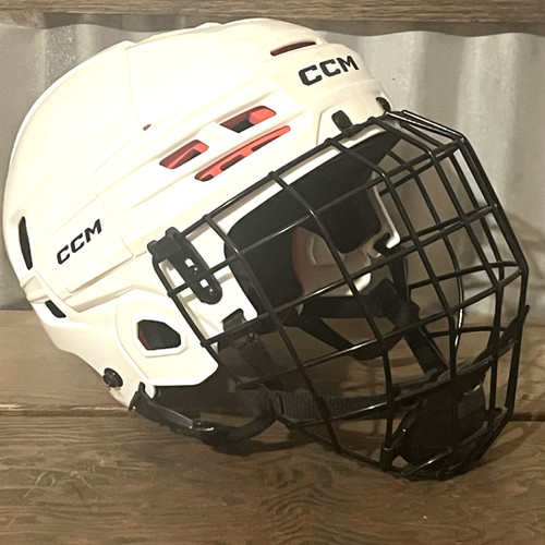 CCM Tacks 70 Demo Bull Riding Safety Helmet in white | Nitro Bulls Gear