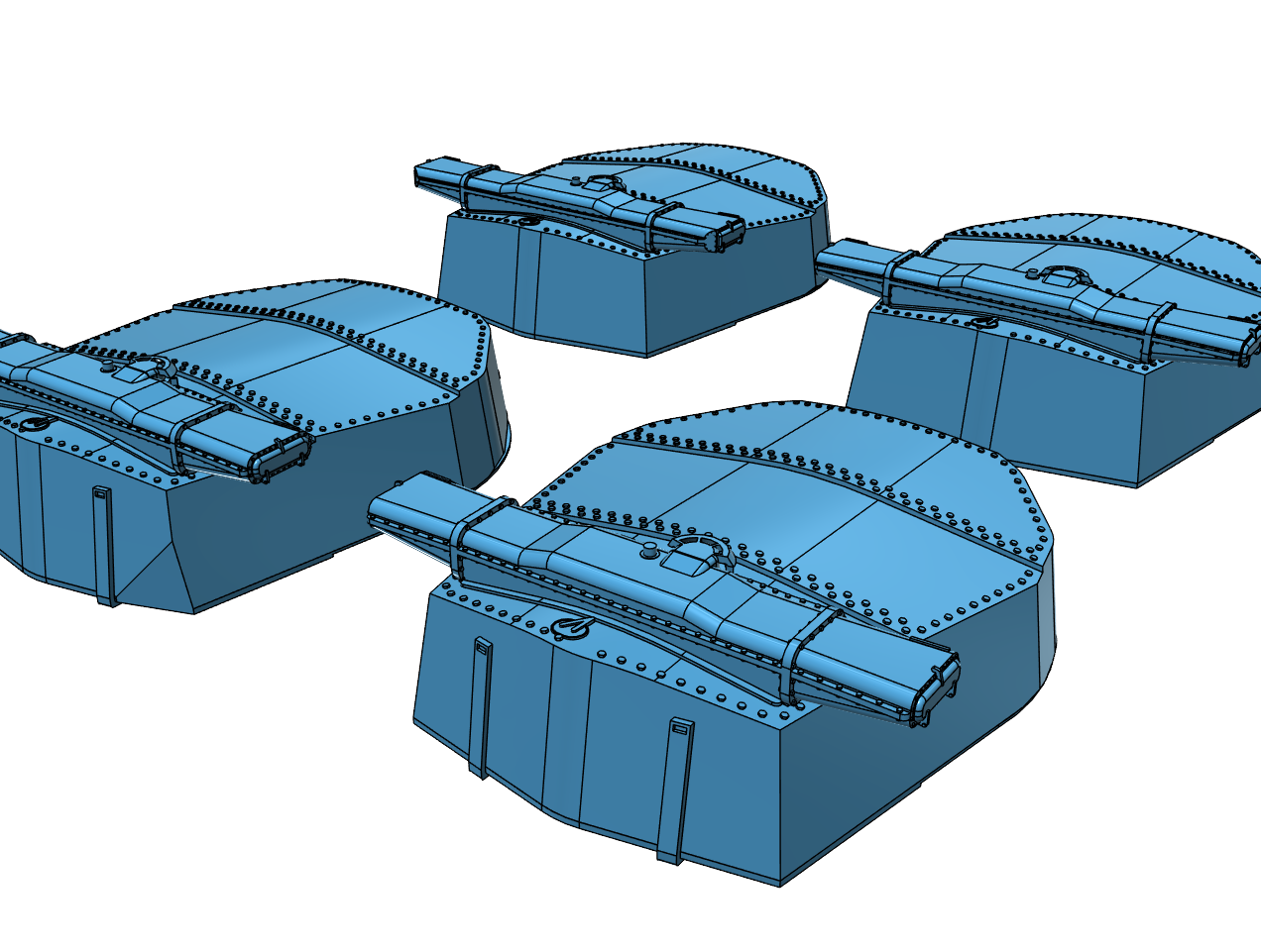 1/350 HMS Hood 15" Turrets with Barrels | Model Monkey