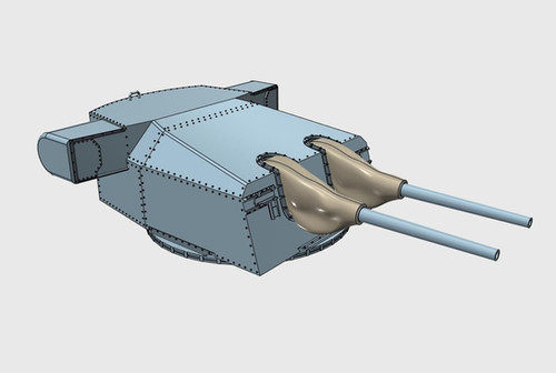 1/100 Bismarck and Tirpitz 15 cm "Command" Turret with integrated ...