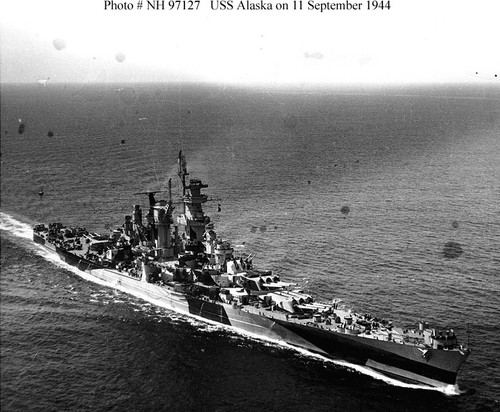Alaska-class large cruiser USS Alaska CB-1, superstructure decks ...