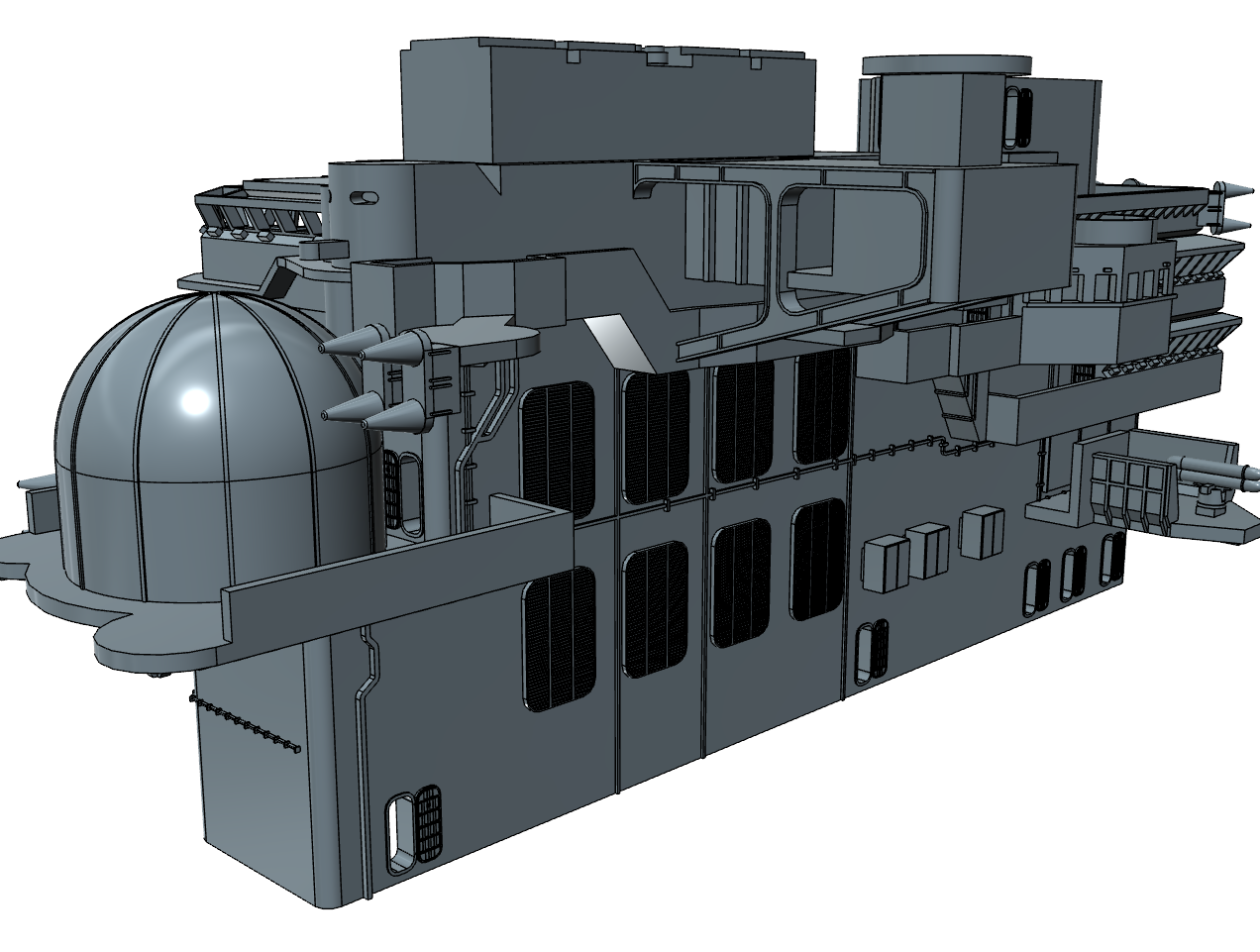 1/542 USS Saratoga CVA-60 Island 1970-1975 | Model Monkey