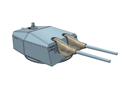 1/100 Bismarck-class and Scharnhorst-class 15 cm Turret with integrated ...