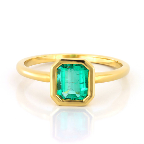 Stunning Bezel Set Emerald Ring - Timeless Elegance & Modern Protection ...