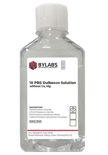 P0125R-0500ML, 1X PBS Dulbecco's Solution without Ca, Mg, BYLABS | 루사이언스