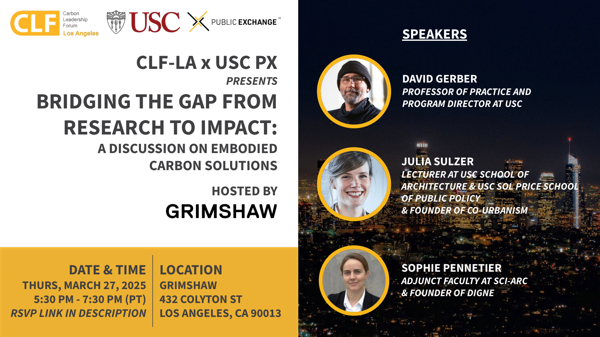 CLF-LA x USC PX presents Bridging the Gap from Research to Impact, Hosted by Grimshaw | CLF Los ...