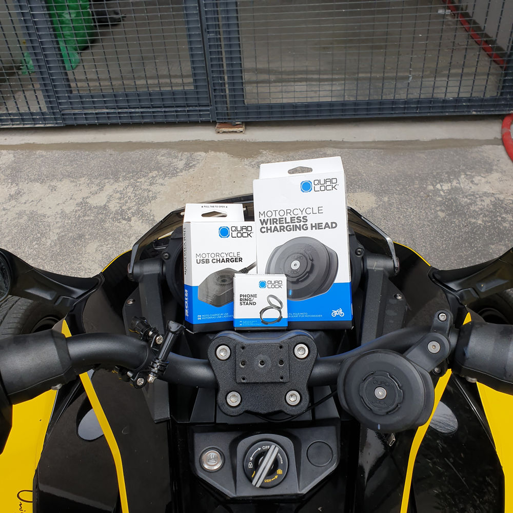 Quad Lock Wireless charging head, USB charger & Phone ring stand ...