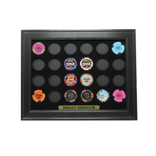 24 Casino Poker Chip Display Frames with Plate | Games And Frames