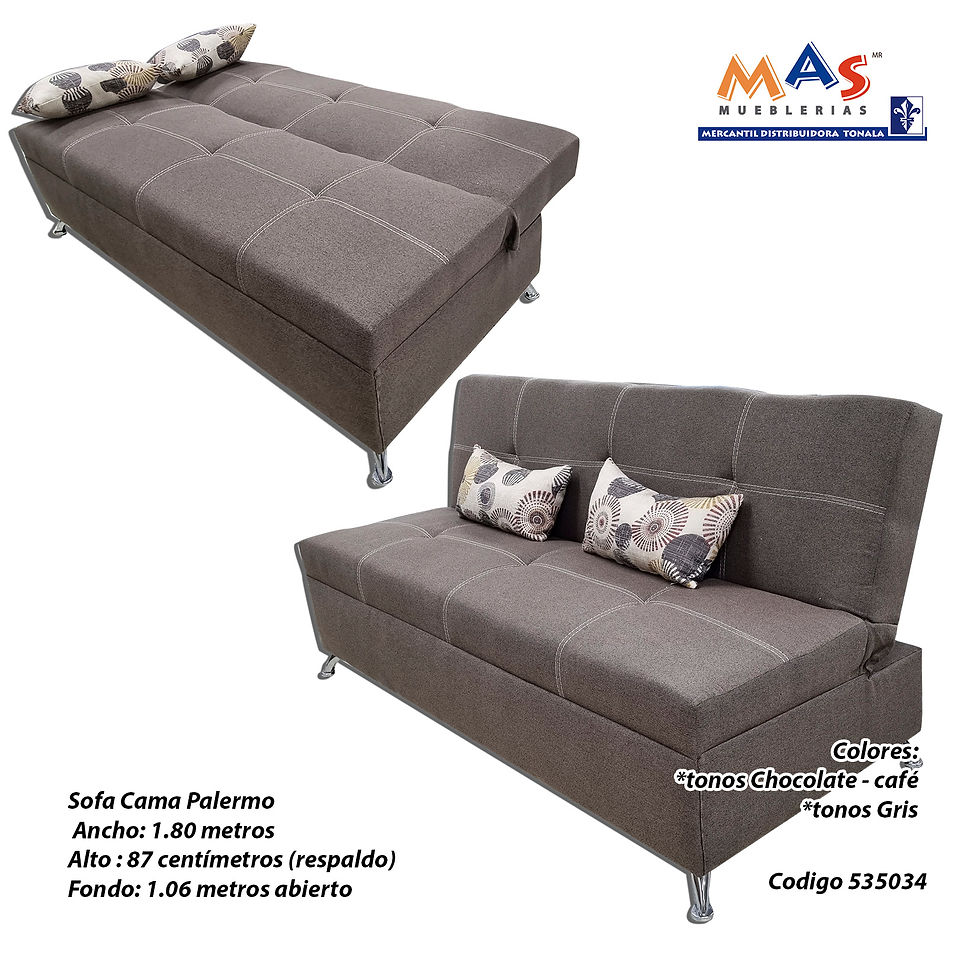 SOFA CAMA PALERMO | mueblerias-mas
