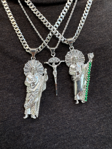 Collares Religiosos San Judas / Crucifijo Plata ley .925 | TheChainPlugMx.