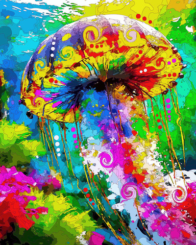 The Jubilant Jellyfish Mini Print (Ltd. Edition) | Dean Russo Art