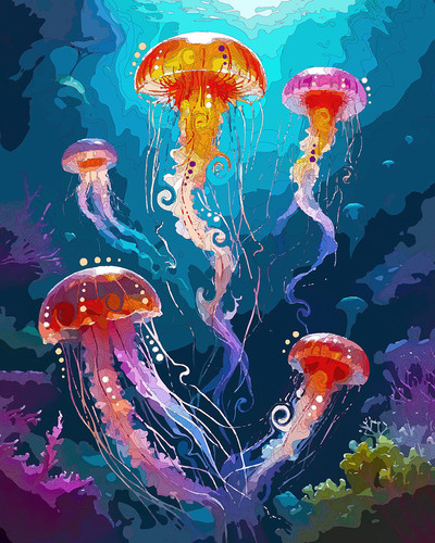 The Show Off Jellyfish Mini Print (Ltd. Edition) | Dean Russo Art