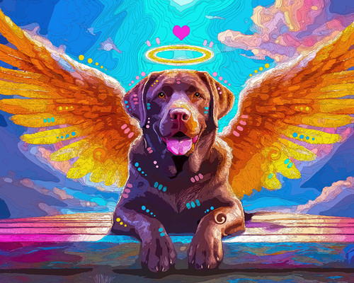 The Angel Chocolate Lab Mini Print (Ltd. Edition) | Dean Russo Art