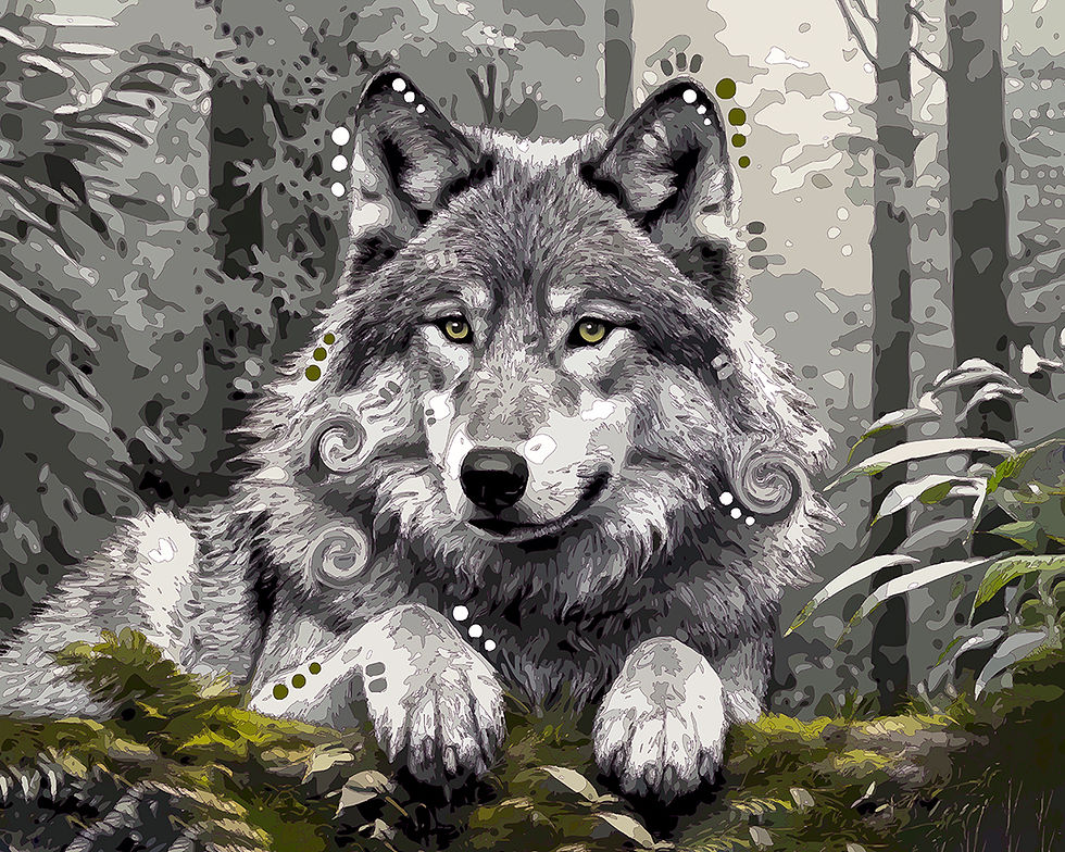 The Moss Wolf Mini Print (Ltd. Edition) | Dean Russo Art