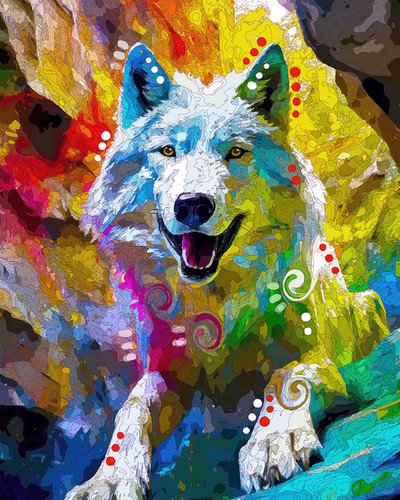 The White Wolf Cave Dweller Mini Print (Ltd. Edition) | Dean Russo Art