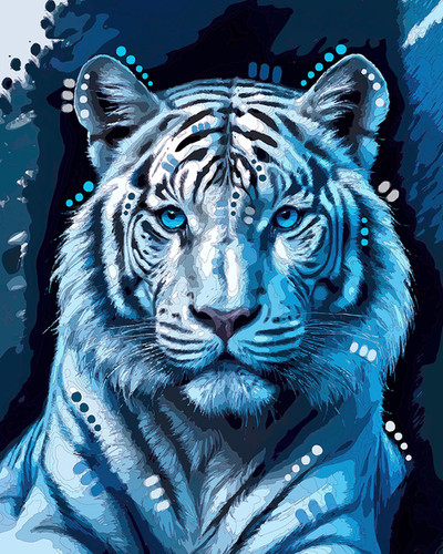 The Icy White Tiger Mini Print (Ltd. Edition) | Dean Russo Art