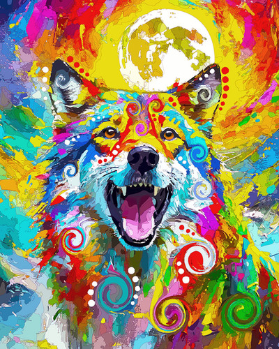 The Midnight Wolf Mini Print (Ltd. Edition) | Dean Russo Art