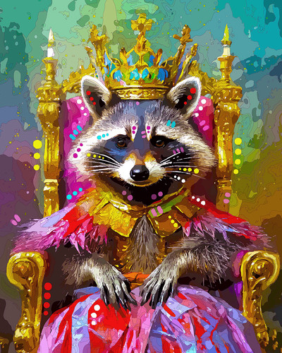 The Royal Throne Raccoon Mini Print (Ltd. Edition) | Dean Russo Art