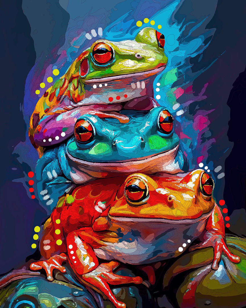 The Delighted Frog Totem Mini Print (Ltd. Edition) | Dean Russo Art
