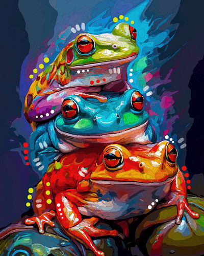 The Delighted Frog Totem Mini Print (Ltd. Edition) | Dean Russo Art