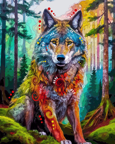 The Woodlot Wolf Mini Print (Ltd. Edition) | Dean Russo Art