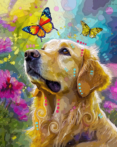 The Golden Butterfly Watcher Mini Print (Ltd. Edition) | Dean Russo Art