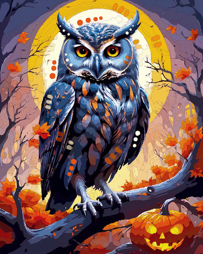 The Midnight Fall Owl Mini Print (Ltd. Edition) | Dean Russo Art
